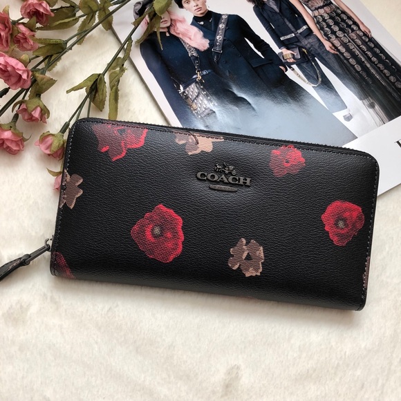 Coach | Bags | Coach Accordion Zip Wallet In Floral Print | Poshmark